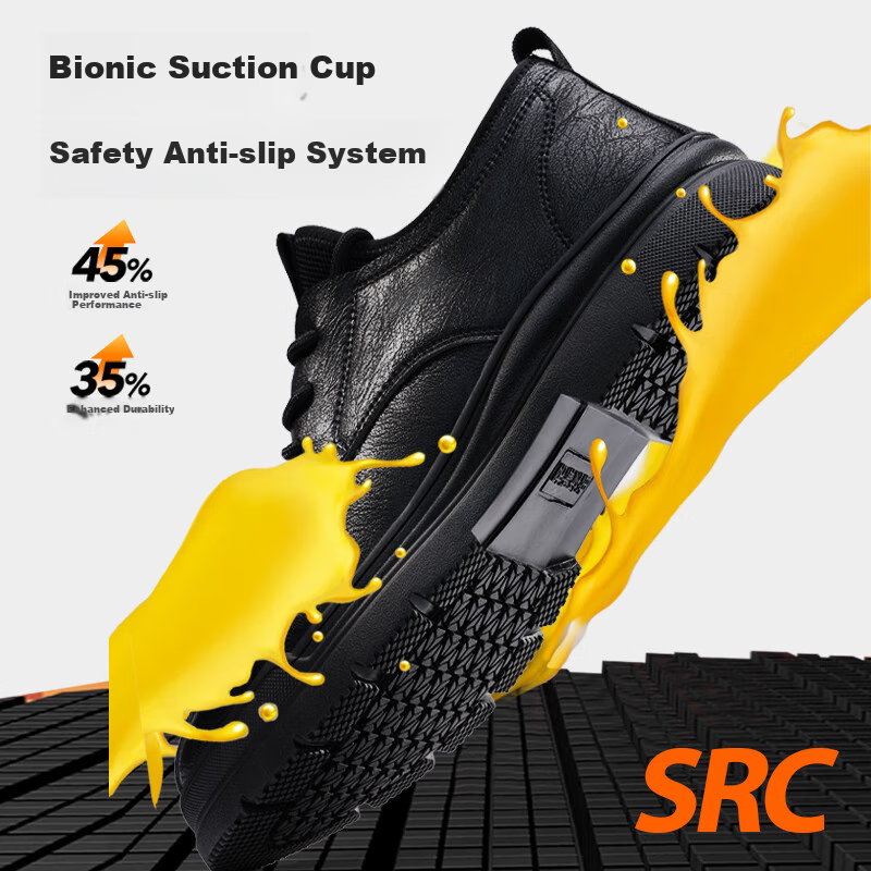 Qingya Chef Shoes Kitchen Shoes Non-slip Waterproof Oil-proof Wear-resistant Kitchen Work Shoes Back Kitchen Functional Leather Shoes C001 44