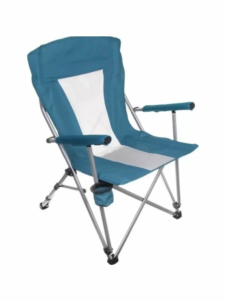 Кресло кемпинговое с подстаканником CoolWalk CW-345, голубой