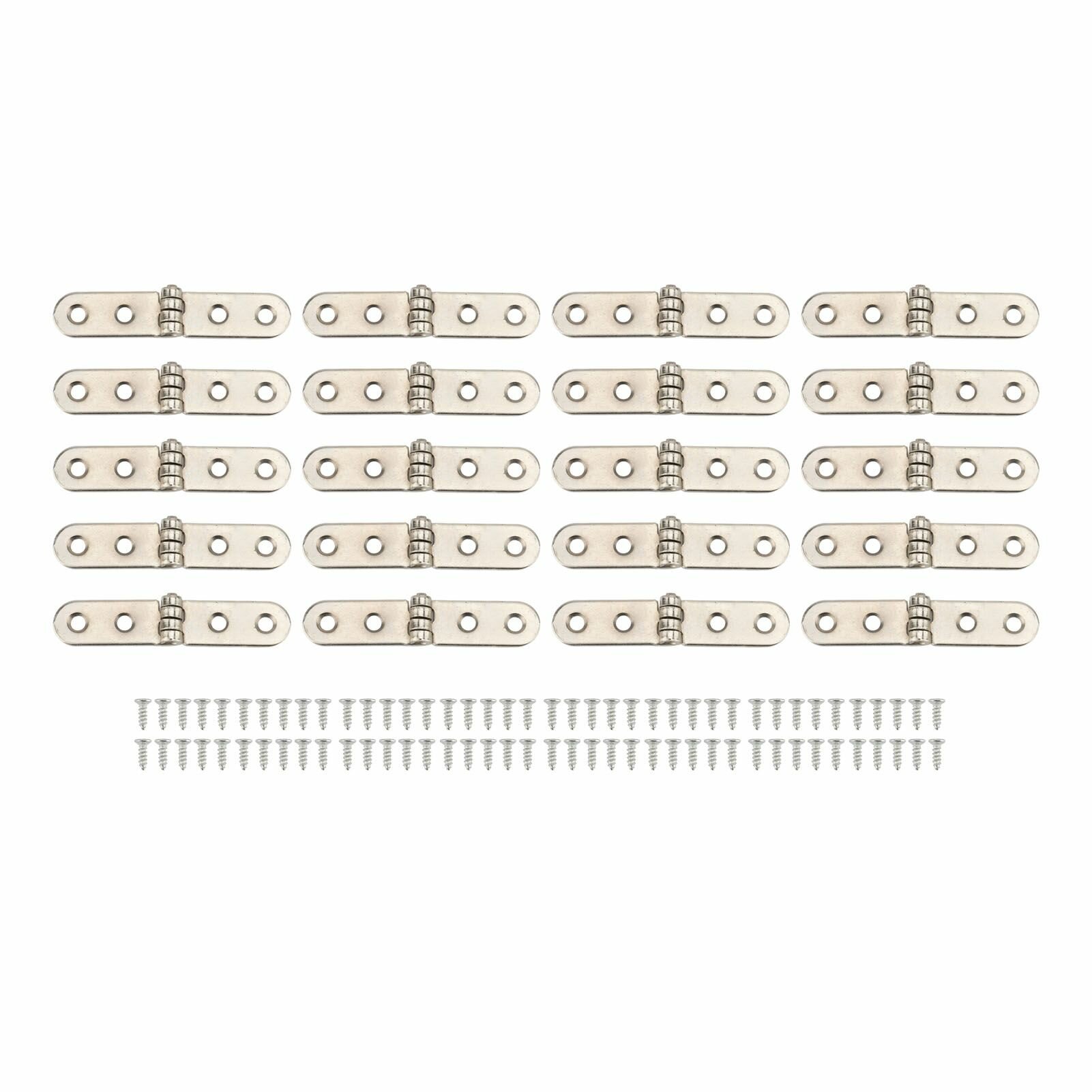 20 шт. складных на 180 градусов петель для люка 77x15 мм, серебристые, для швейной машины и складной столешницы