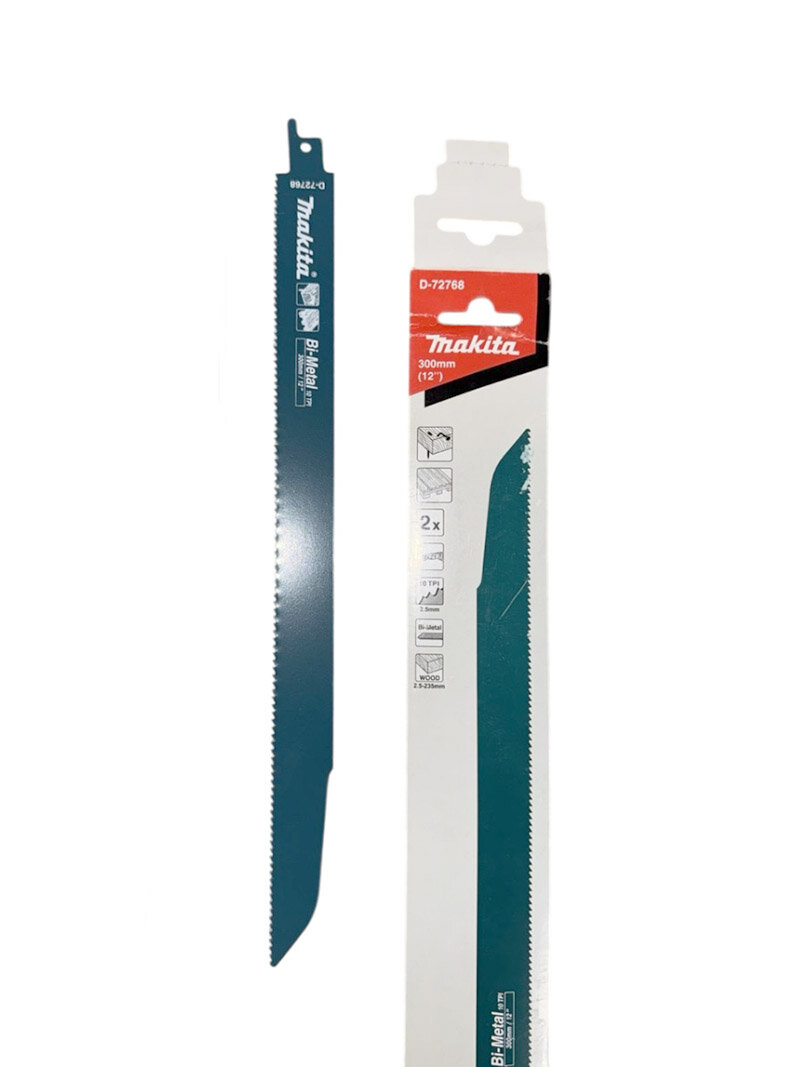 Полотно для сабельных пил MAKITA D-72768 по древесине с гвоздями 300x1,25x10tpi, 1шт.