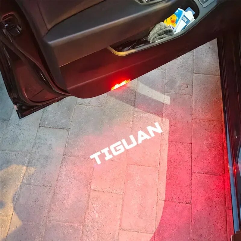 2 шт. светодиодная лампа с логотипом, эмблема проектора, подходит для VW TOUAREG Jetta Golf 5 6 7 MK5 MK6 MK7 Passat B6 Tiguan CC, атмосферное освещение 4PCS, For Ti-guan