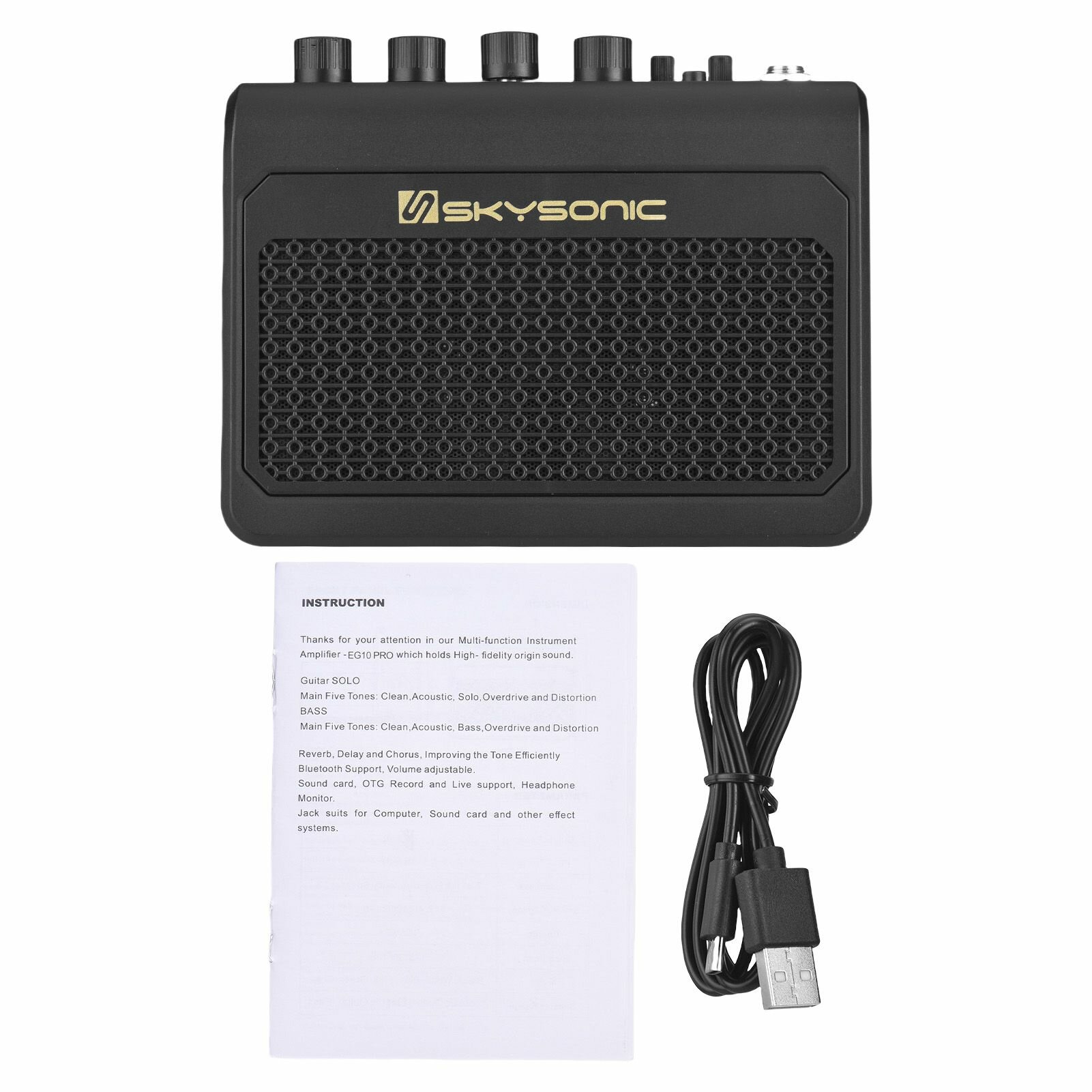 SKYSONIC EG10 pro 15Вт, многофункциональная музыкальная колонка, гитарный комбо-усилитель