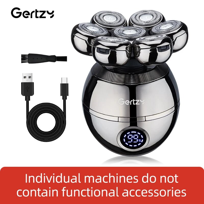 Мужская роторная электробритва Gertzy, Silver, USB