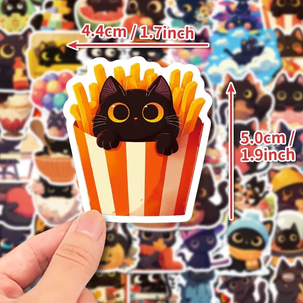 Наклейки коты, 50шт, цвет 50pcs