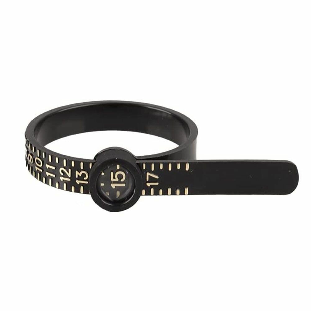 Компактная пластикая лупа-линейка для точного определения размера кольца, шкала США 1-17, удобный инструмент для ювелирных покупок и подарков