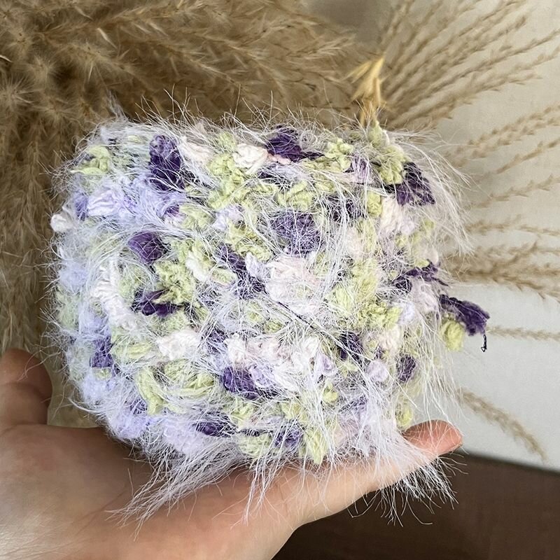 Декоративная цветная пряжа со смешанными оттенками для вязания крючком, пряжа для рукоделия и аксессуаров 50 г 1 шт