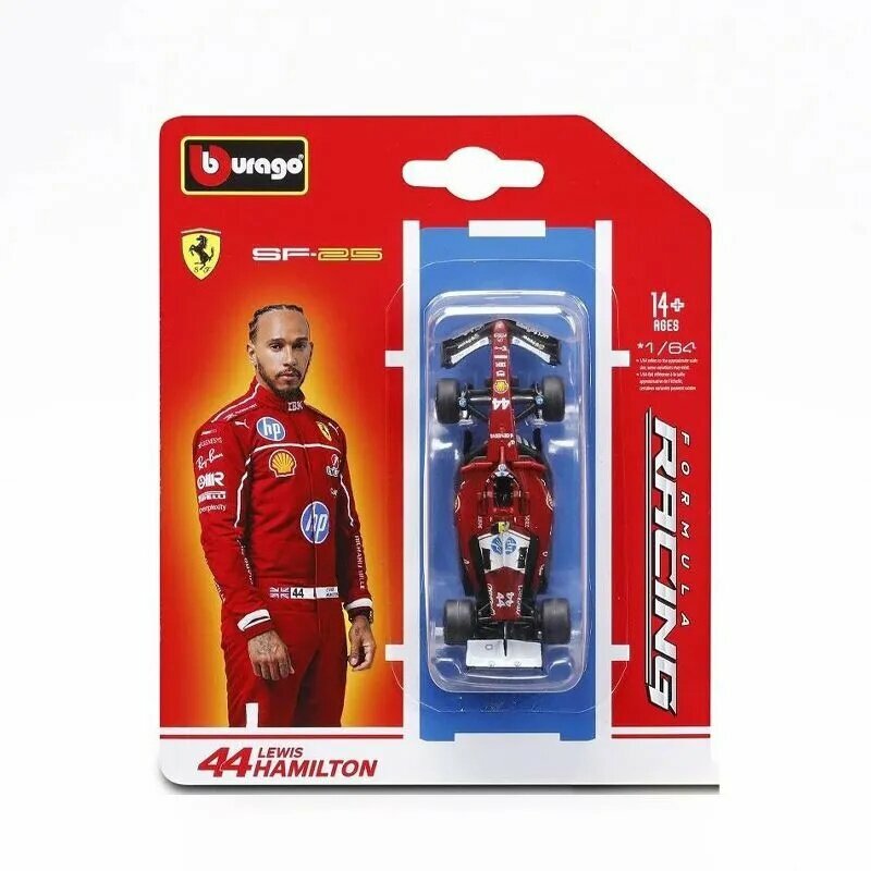 Новый на складе Bburago 1:64 2025 F1 Sf-25 Leclerc #16 Hamilton #44 Rb21 Verstappen #1 Mcl39 W16 сплав миниатюрные модели Diecast