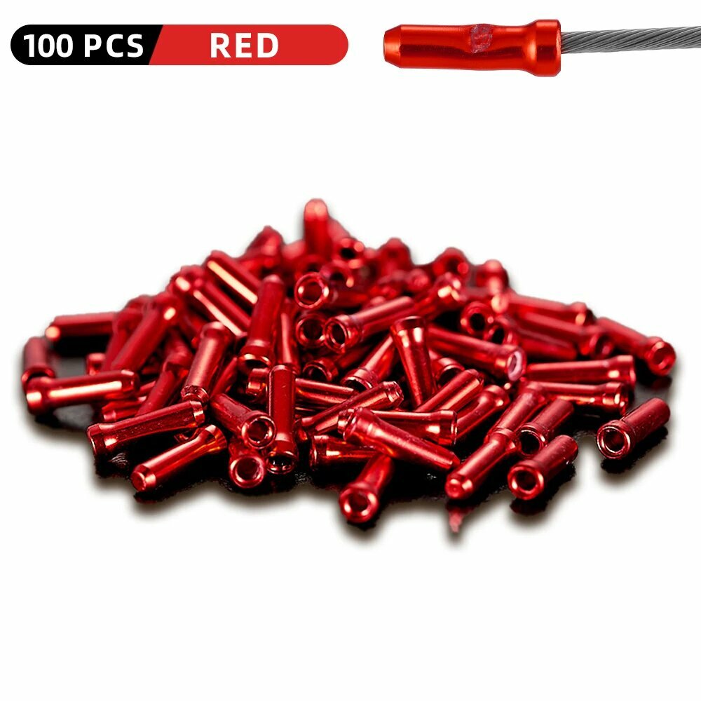 100 шт, несколько цветов, алюминиевый сплав, антивилка, велосипедный тормозной рычаг переключения передач, внутренние наконечники троса, торцевая крышка, крышка кабеля, крышка