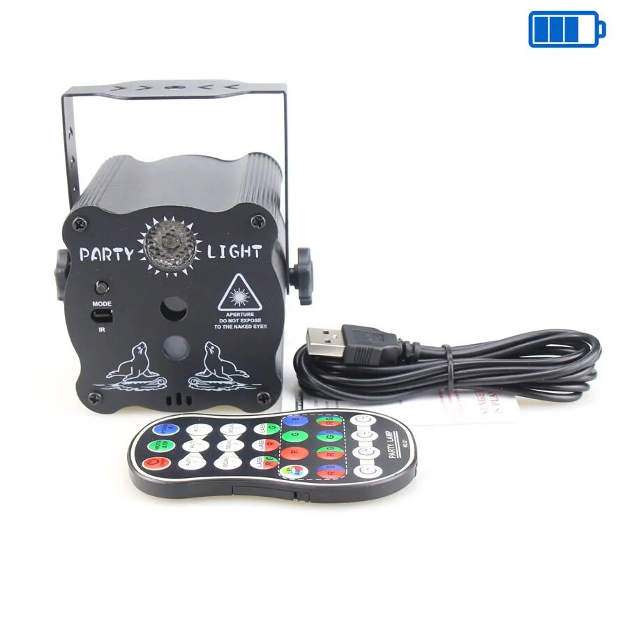 Лазерный проектор Party Light, черный, с батареей