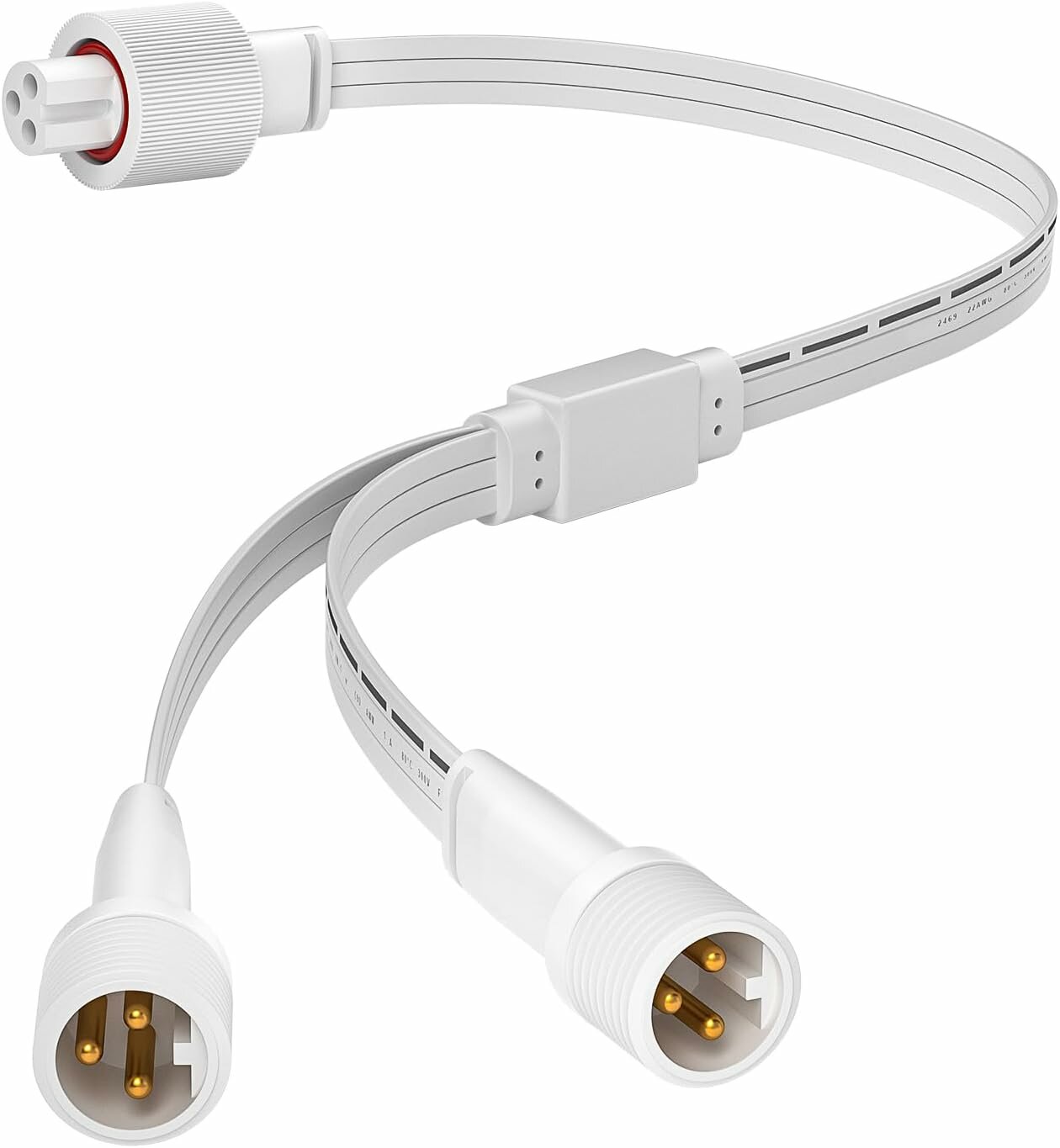 Кабель-расширение для уличного освещения формы Y, с защитой IP68, совместимый с другими системами постоянного уличного освещения (форма Y: 1 женский разъем на 2 мужских), с двумя ветвями длиной 15 см, 3-контактный водонепроницаемый шнур, для подключения