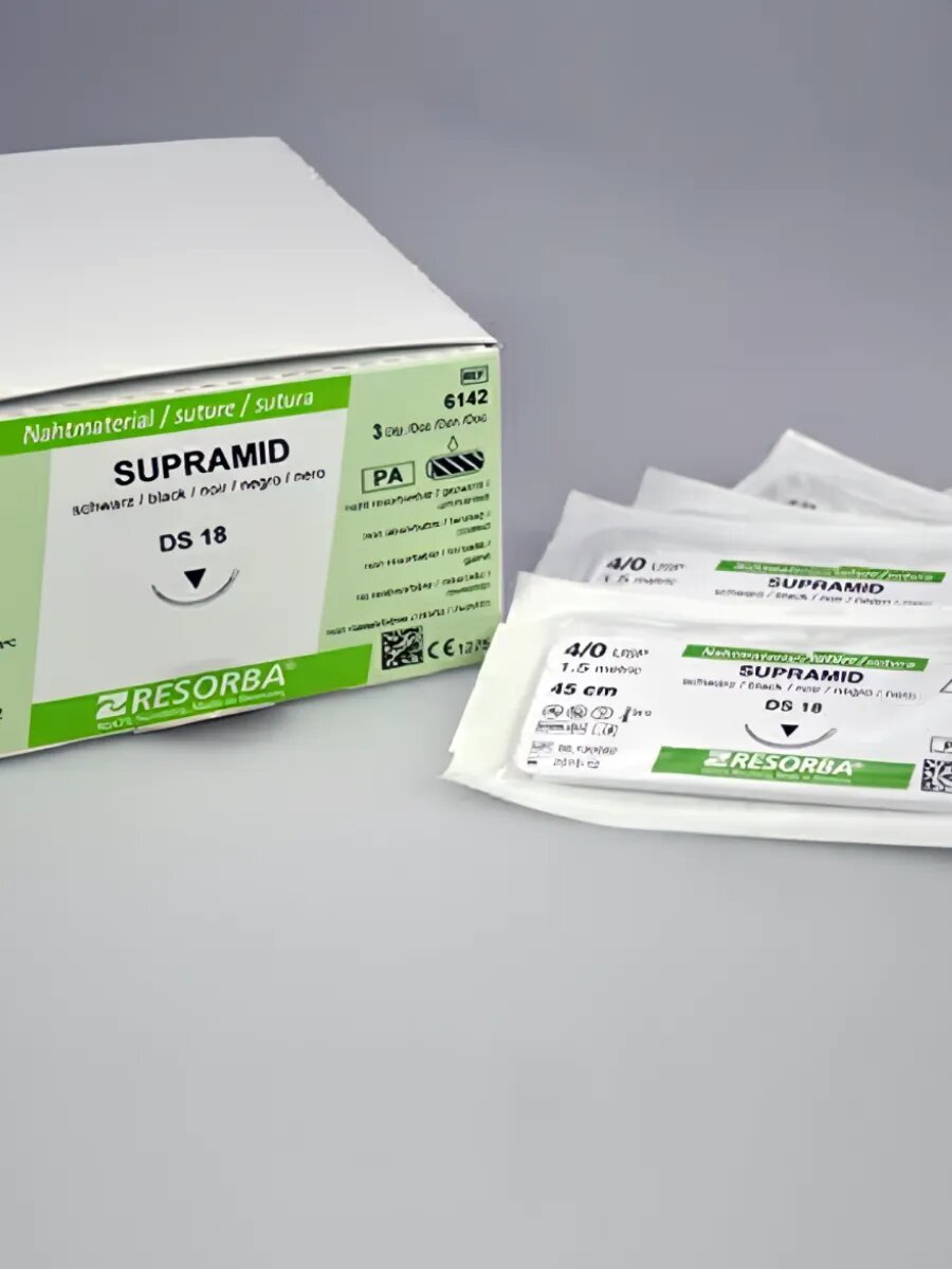 Шовный материал Супрамид HS 18, 4-0 USP, 0.45 m, 36 шт