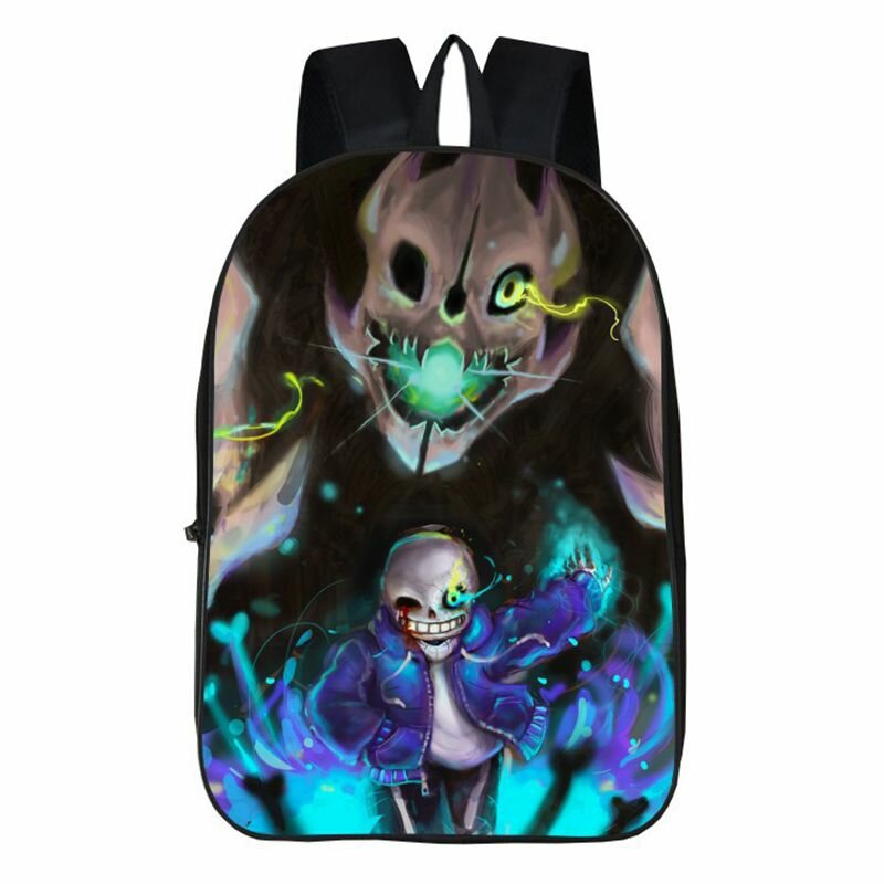 Рюкзак школьный undertale sans с регулирующими ремнями и идеально подходящий для молодых поклонников черный синий, вместимость средняя