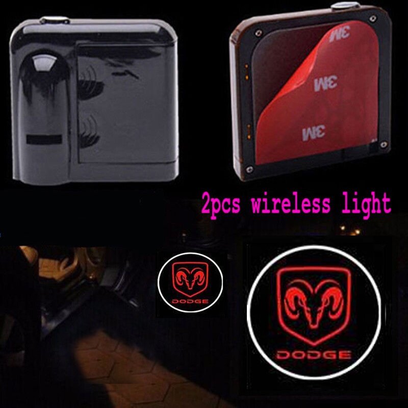 Светодиодный дверной проектор свет призрак машина dodge приветствие тень логотип ram 2x беспроводной красный
