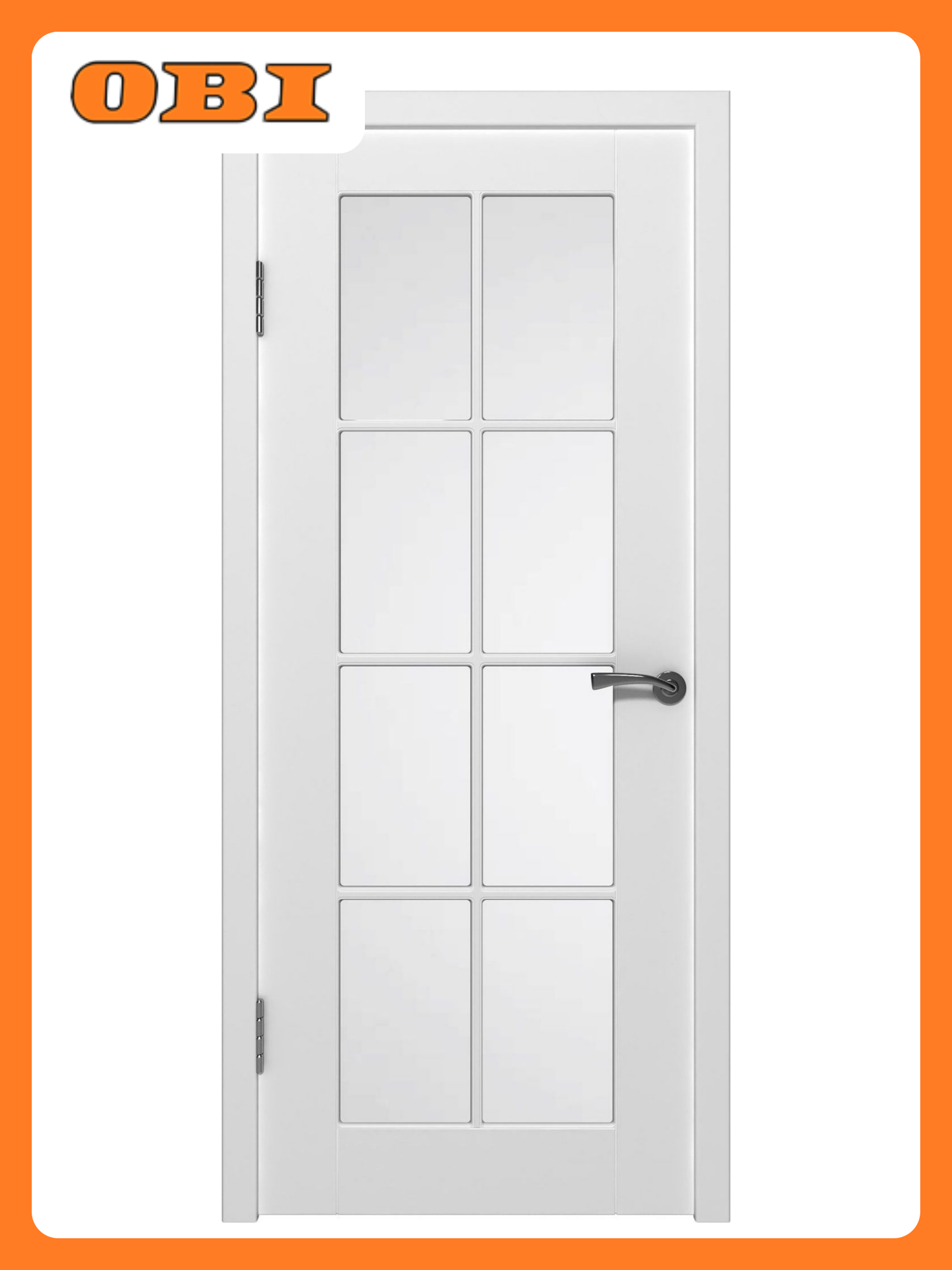 Межкомнатная дверь "Порта", остекленная, белая, с фурнитурой, 60x200 см