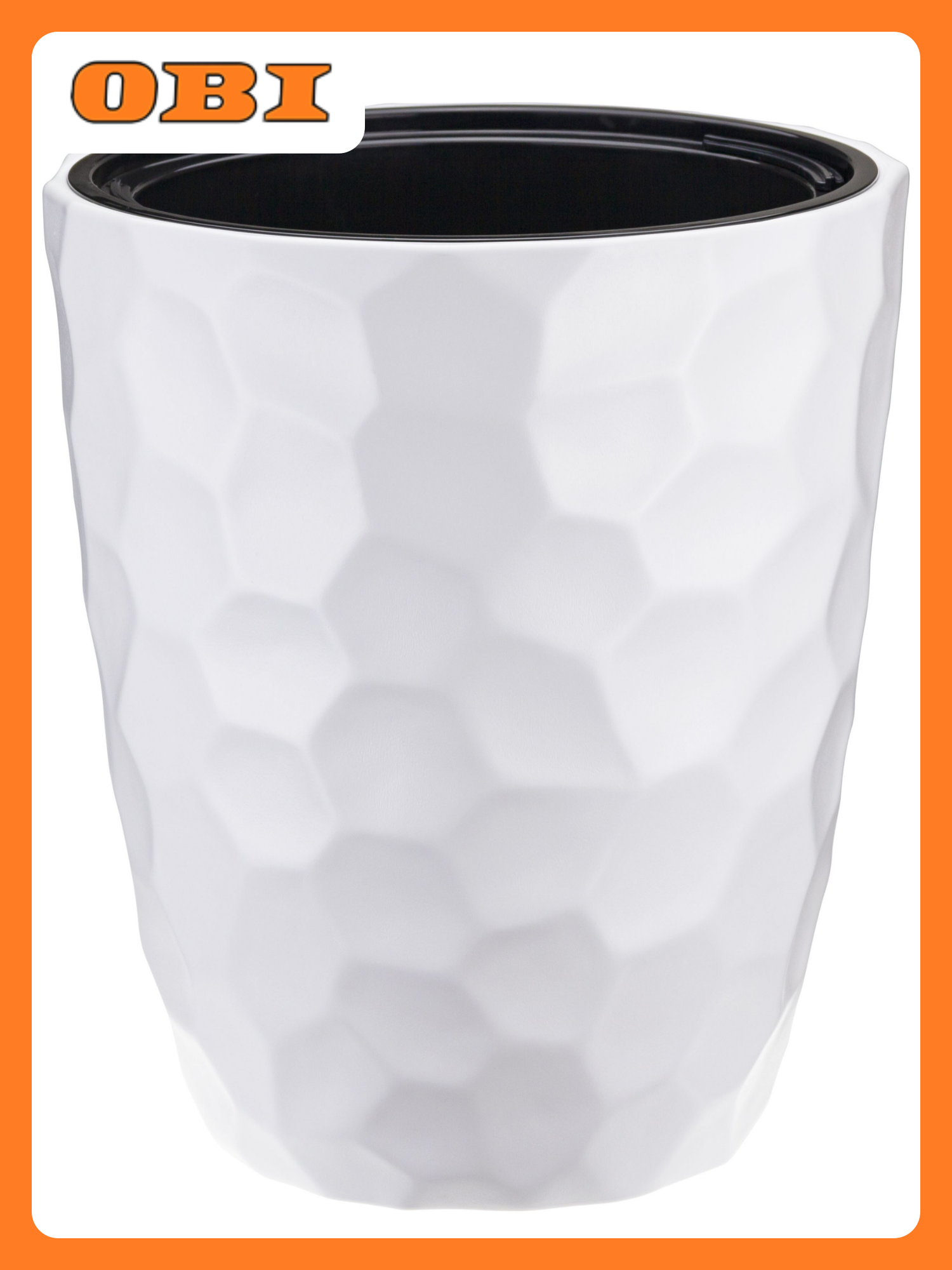 Кашпо М-Пластика "Мозаика", пластик, белое, диаметр 34см, высота 39см