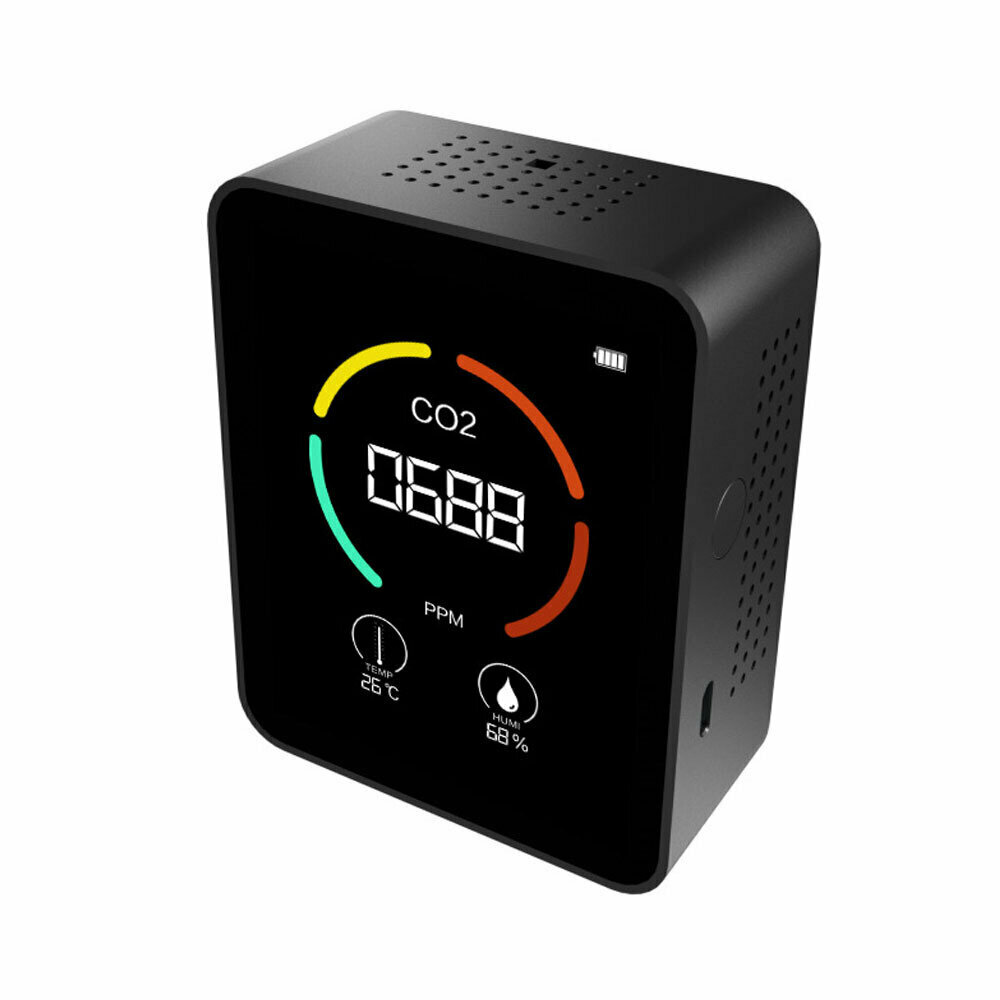 Монитор качества воздуха Портативный детектор углекислого газа 3-в-1 CO2 измеритель