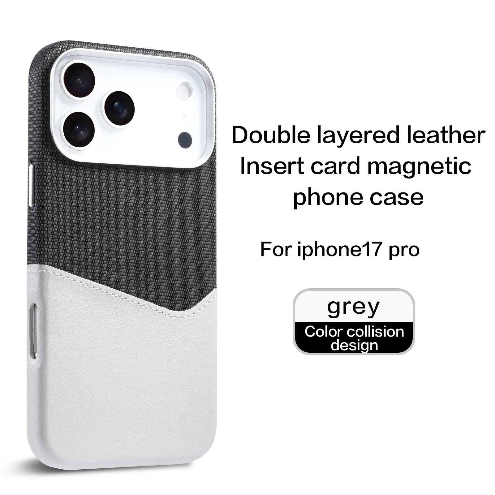 Чехол для Apple iPhone 17 Pro / Айфон 17 Про, soft touch, чехол-кардиомонитор, искусственная кожа, поликарбонат (PC), защита камеры, ударопрочный, усиленные углы, Apple, Apple iPhone 17 Pro, gray,