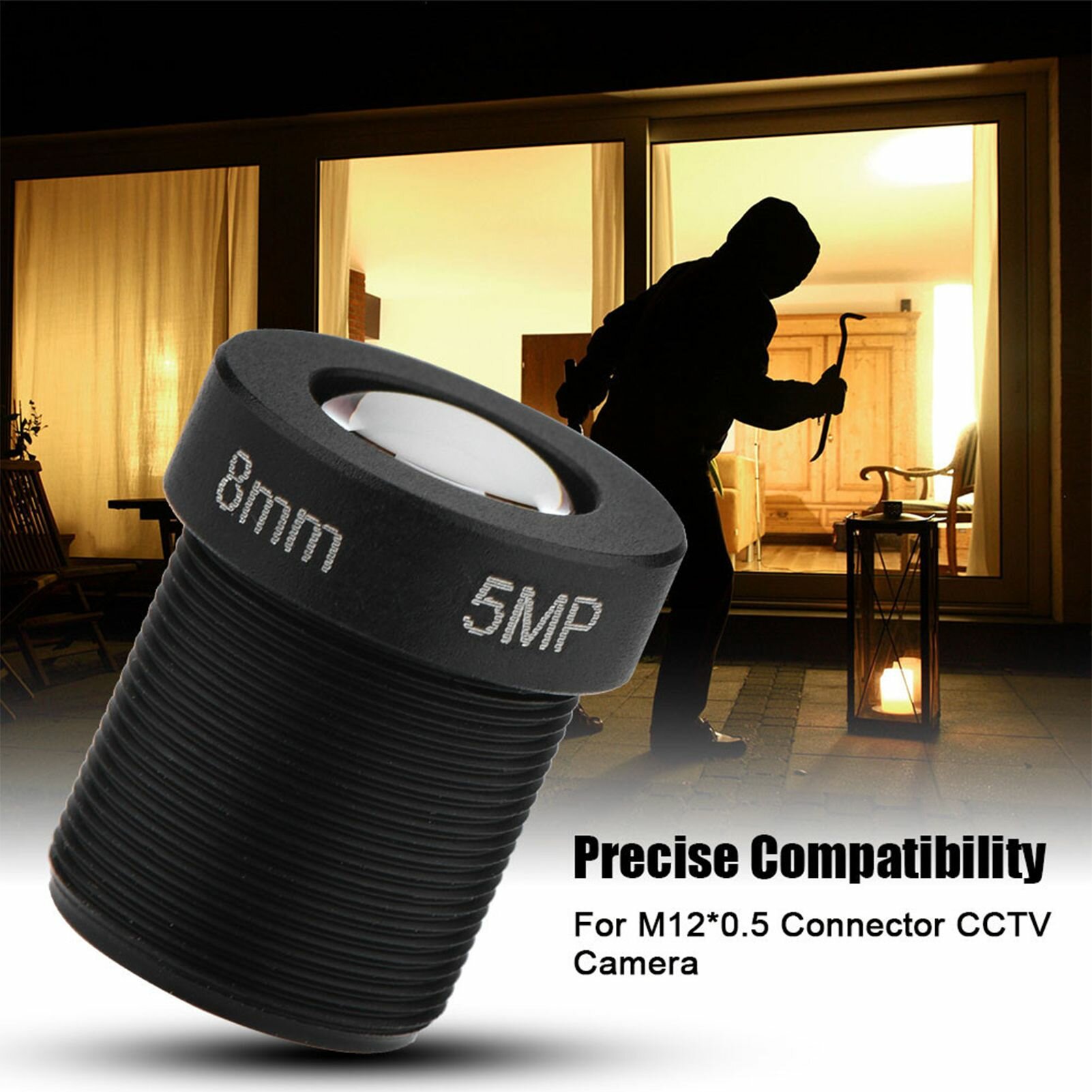 IP-объектив 8 мм для камер 5 Мп, ночное видение, совместимость M12*0.5, высокое разрешение, крепление для CCTV, защита 24/7