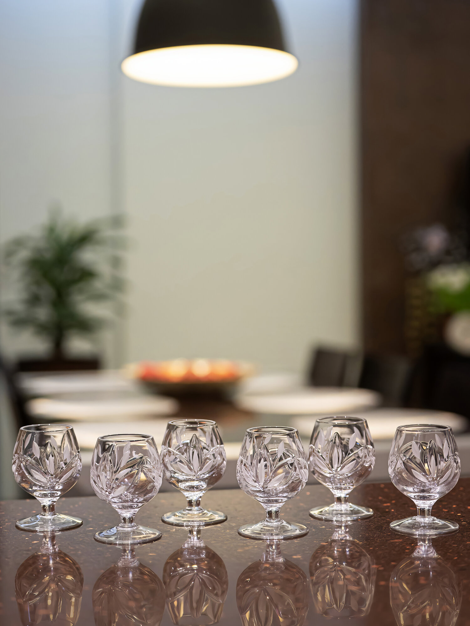 Хрустальные рюмки с ножкой для водки, объем 35 мл, набор 6 шт, Неман 900/42, 5290/35гр