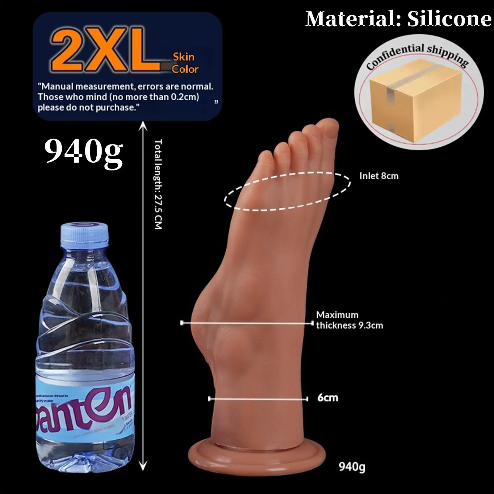 Силиконовая анальная пробка в стиле больших ног, огромный расширитель, анальный фаллоимитатор на 2XL