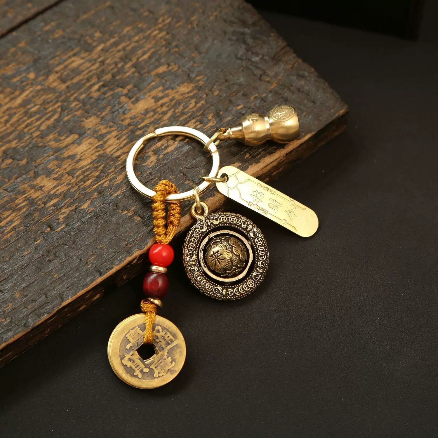 Латунный вращающийся глобус-часы в стиле ретро, состаренный, брелок для ключей, унисекс, подвеска для сумки, поделки