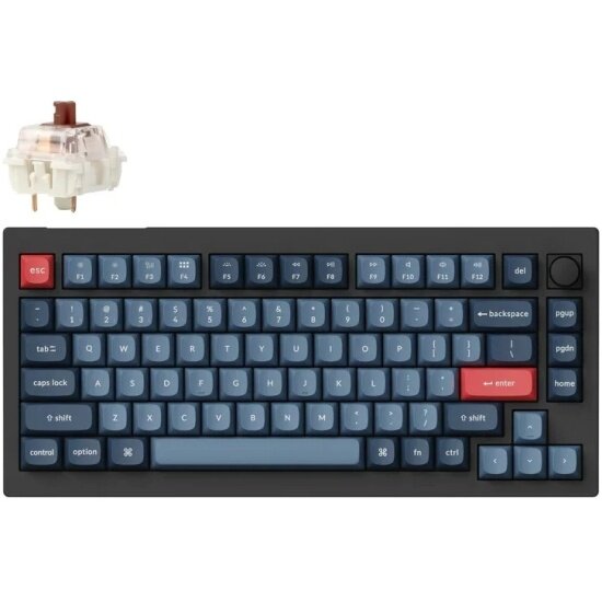 Клавиатура Keychron V1 Max, Brown Switches, беспроводная, Carbon Black (V1M-D3-RU)