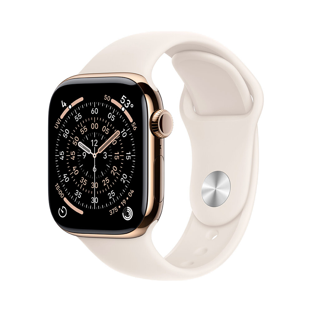 Умные часы Apple Watch Series 11 42mm Gold Titanium Case, Light Blush Sport Band, GPS + Cellular, размер M/L
