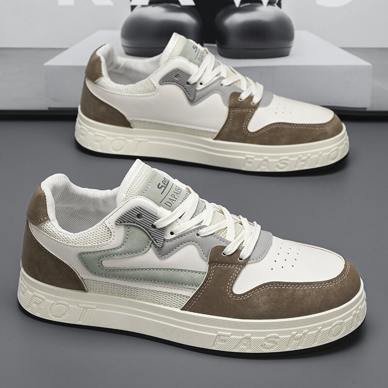 LUO Обувь мужская Летняя для мужчин Сетчатая доска обувь кожа/Rice palm color