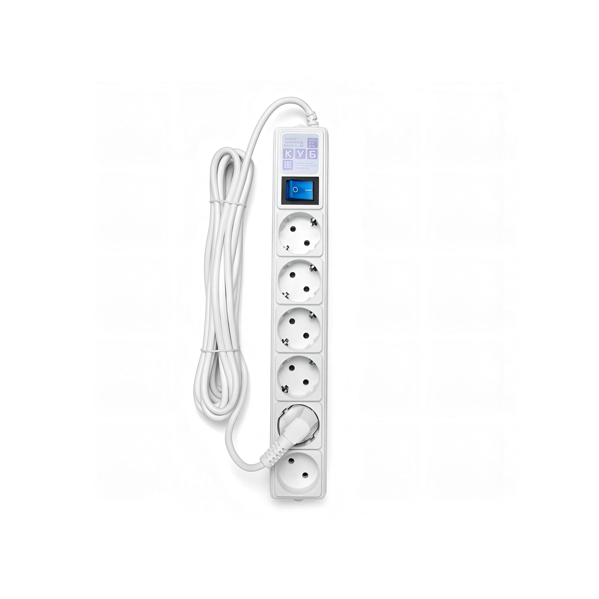 Сетевой фильтр Powercube SPG белый длина 5 м, нагрузка 2200Вт, 10А, 5 розеток