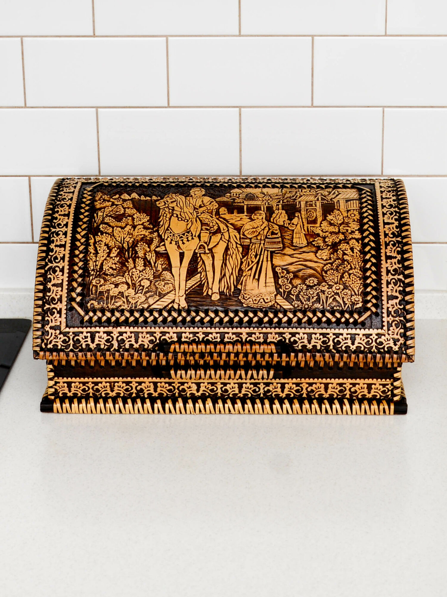 Хлебница из бересты большая "Русь"