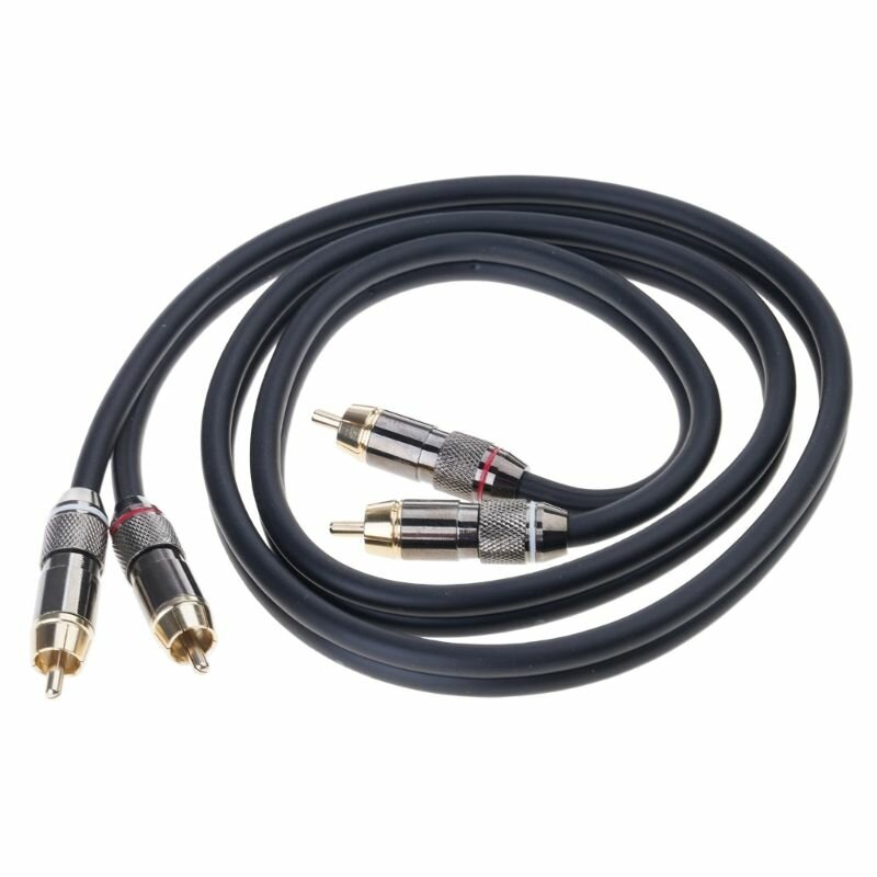 2 аудиокабеля типа "два к двум" RCA "от мужчины мужчине"-1 м-черная прямая головка