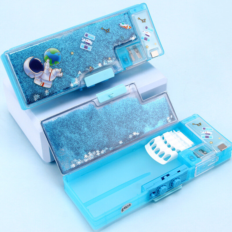 Пенал Disney Frozen для учеников начальной школы, оптовая продажа милого пенала Эльзы, большой объем жидкого песка для девочек