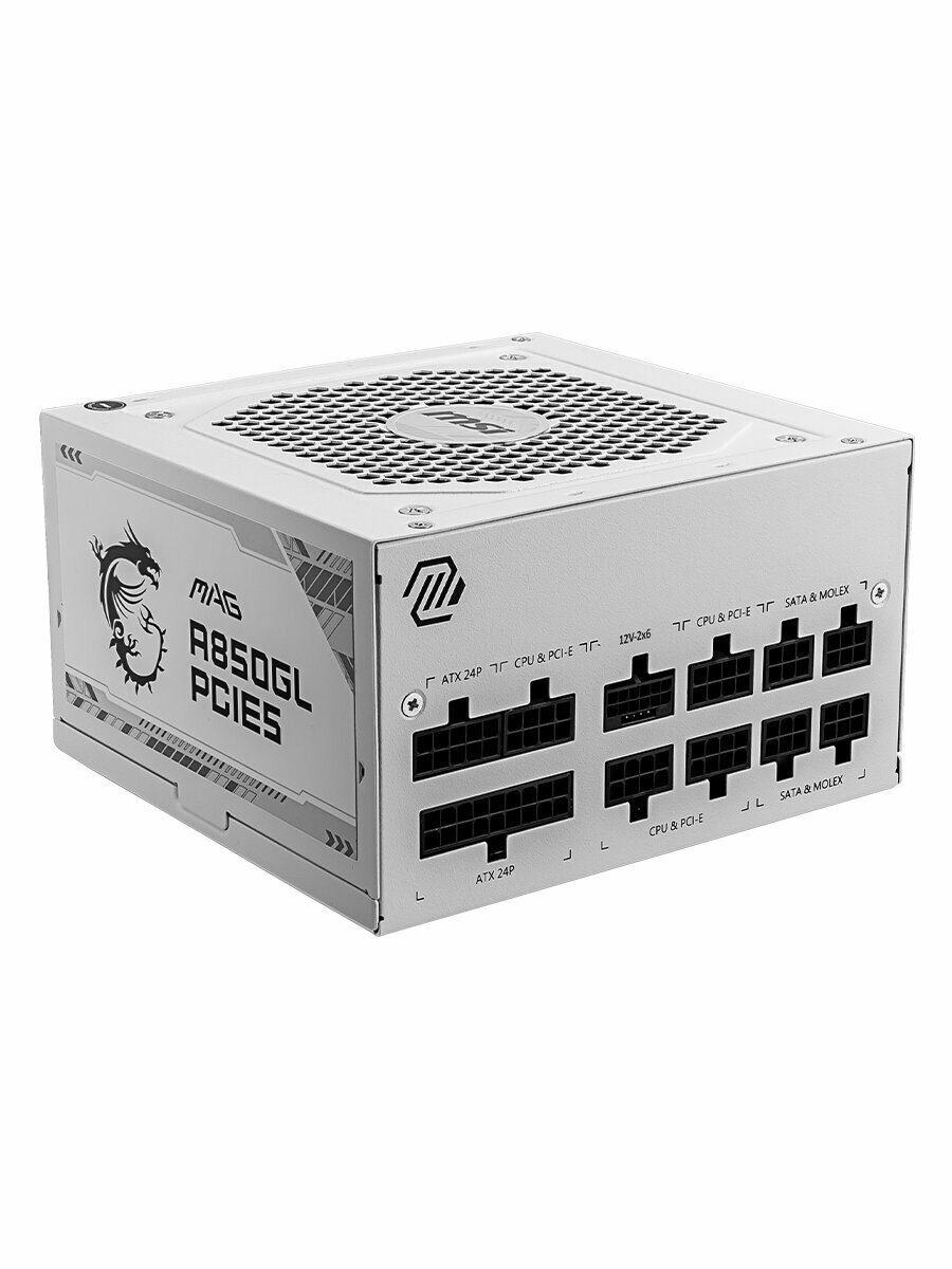 Блок питания для ПК MSI MAG A850GL PCIE5 White, 850W 80+ Gold (306-7ZP8A24-CE0)