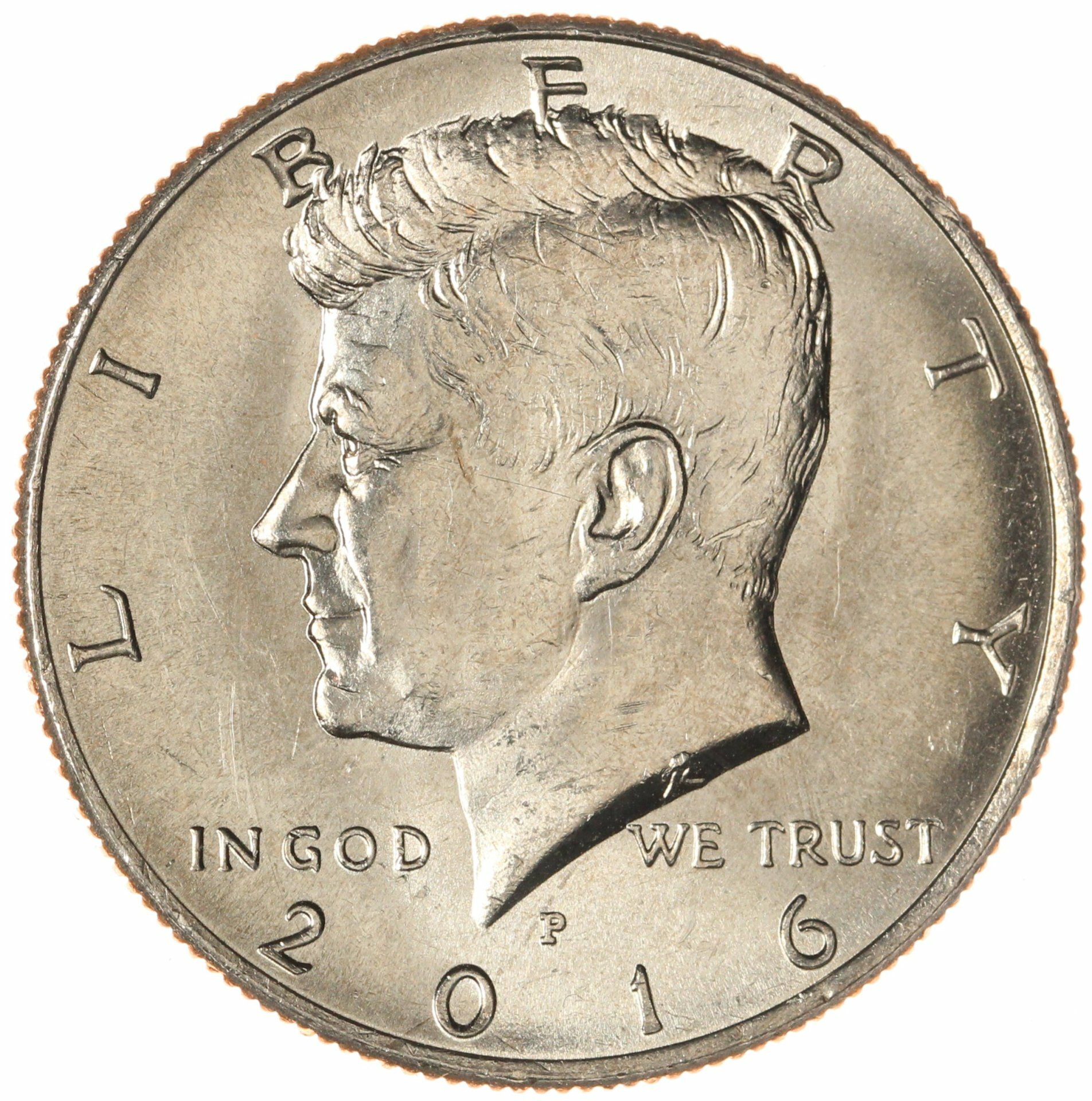 США 1/2 доллара 50 центов, half dollar 2016 P "Кеннеди", Мельхиор медь-никель, в сохранности UNC