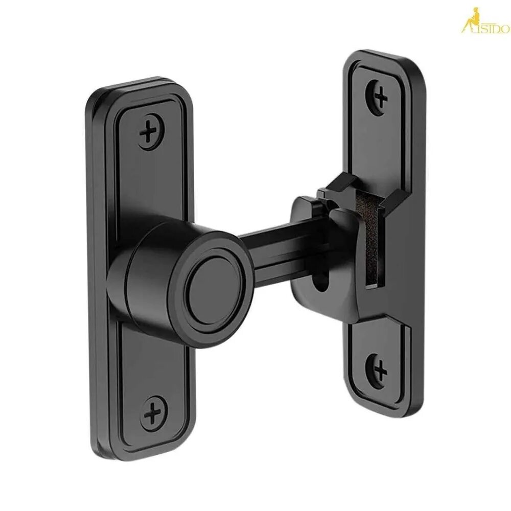 Сверхмощные защелки для ворот 90-градусный прямоугольный замок для двери сарая Противоугонная защелка для раздвижной двери для сада Черный