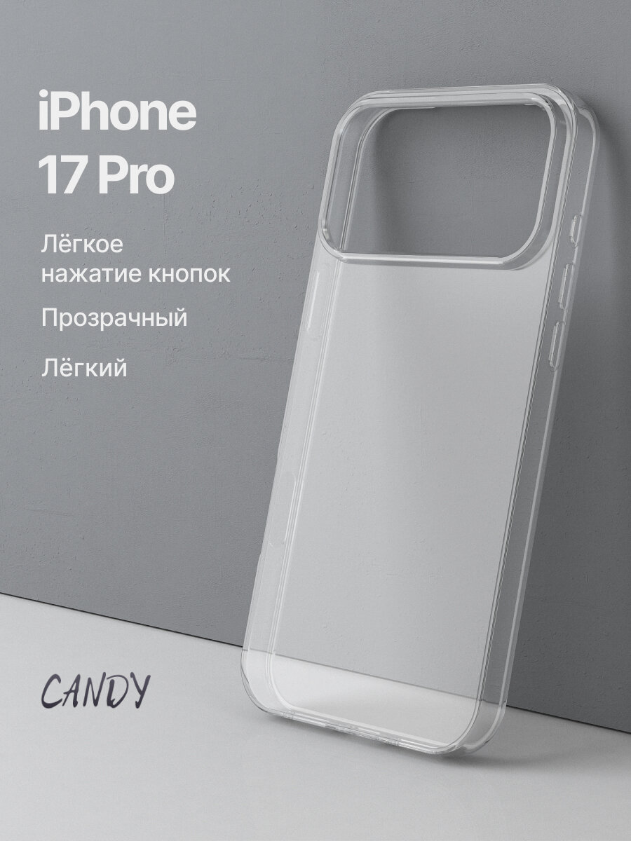 Чехол-накладка для iPhone 17 Pro/Бампер Айфон 17 Про, прозрачный