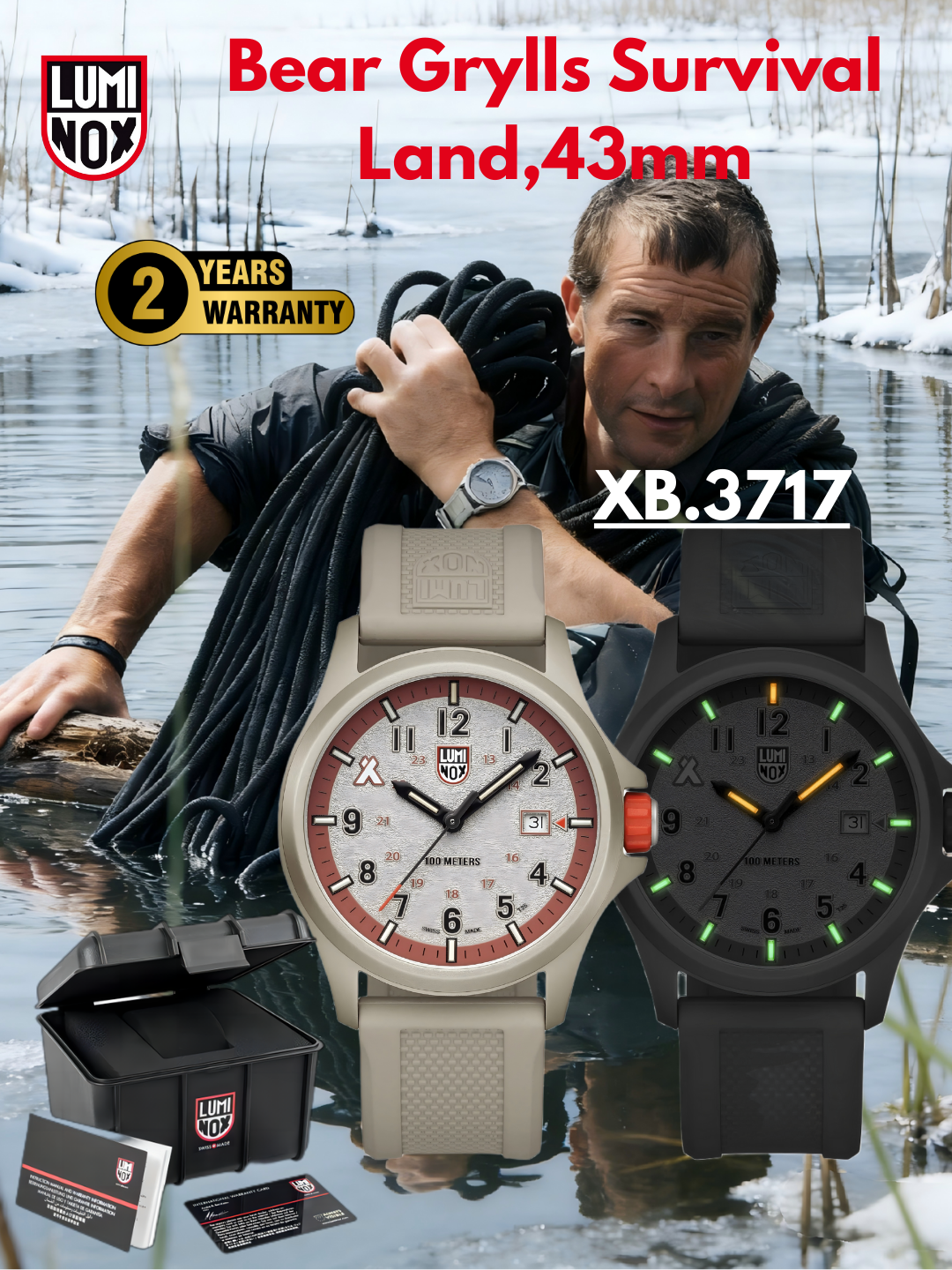 Выбор мужчин, Luminox Bear Grylls Survival,43mm, Антикоррозийный, Антивлагжный, Антимагнитный, XB.3717