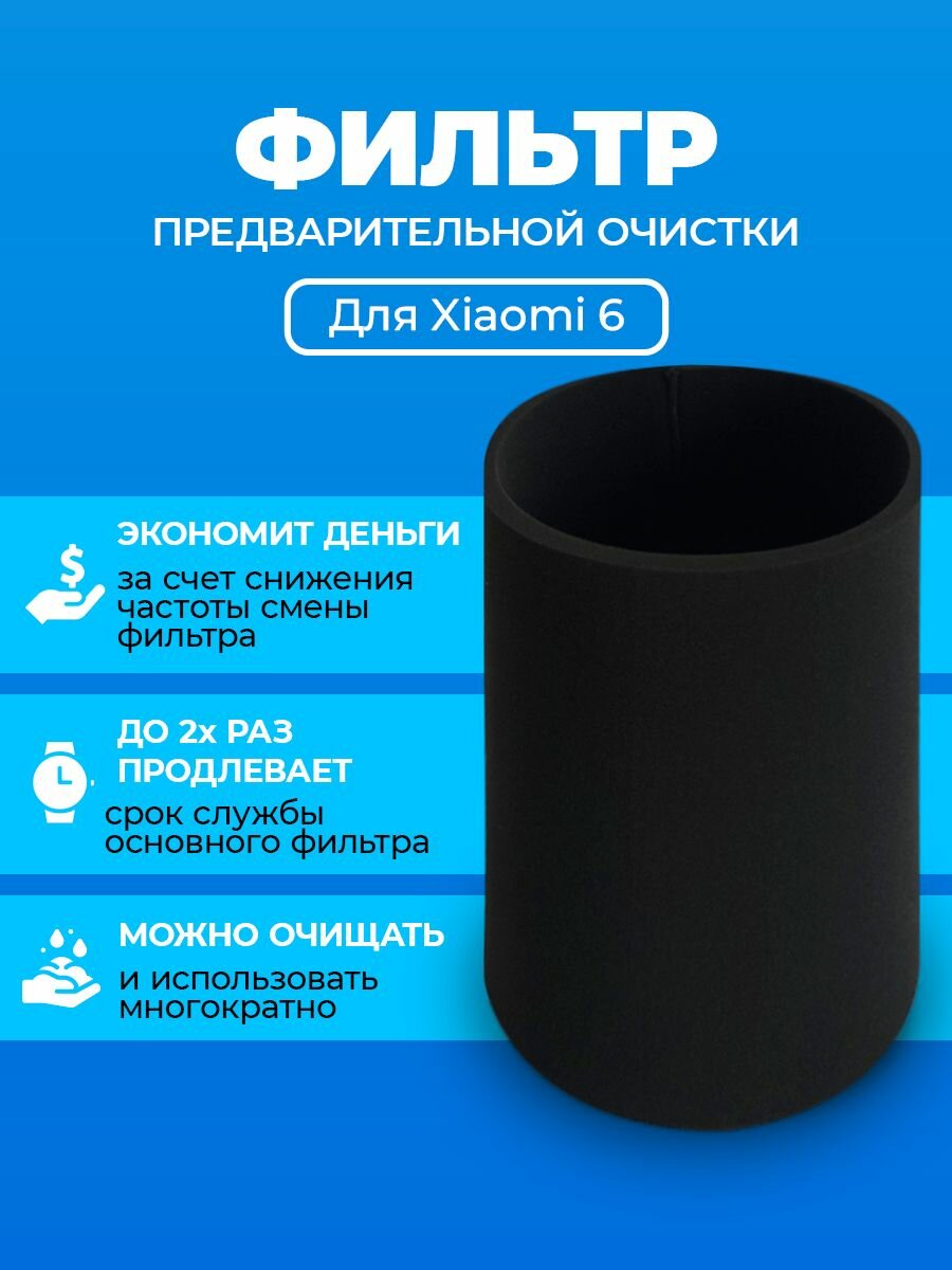 Фильтр для очистителя воздуха Xiaomi 6 предварительной очистки, многоразовый префильтр.