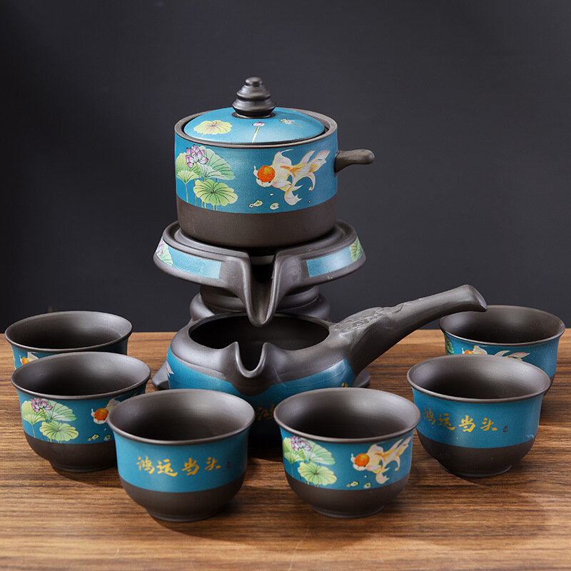 Фиолетовый глиняный чайный набор, высококачественный подарок для пожилых людей, практичный подарок для компании, подарок на пенсию, корпоративный подарок на ежегодное собрание, подарок на открытие