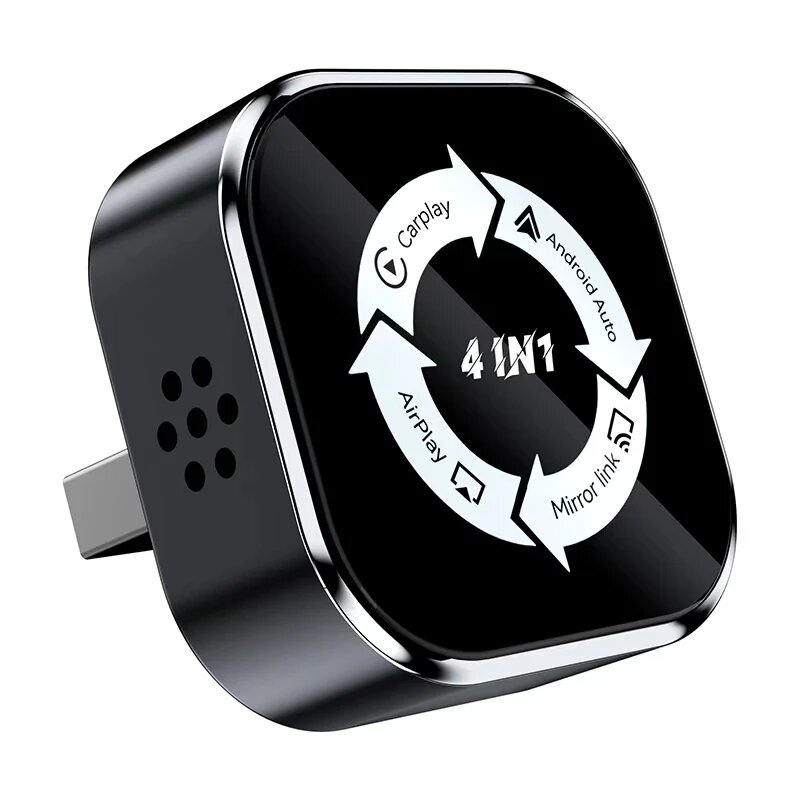 4-в-1 беспроводной адаптер CarPlay и Android Auto AI Smart Box для всех автомобилей, универсальная совместимость с бесшовной проводкой для iPhone