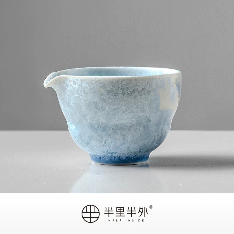 Кристальная глазурь, чашка мастера с цветочным рисунком, одиночная чашка, синяя, личная чайная чашка, керамическая чашка для дегустации, чашка для кунг-фу чая