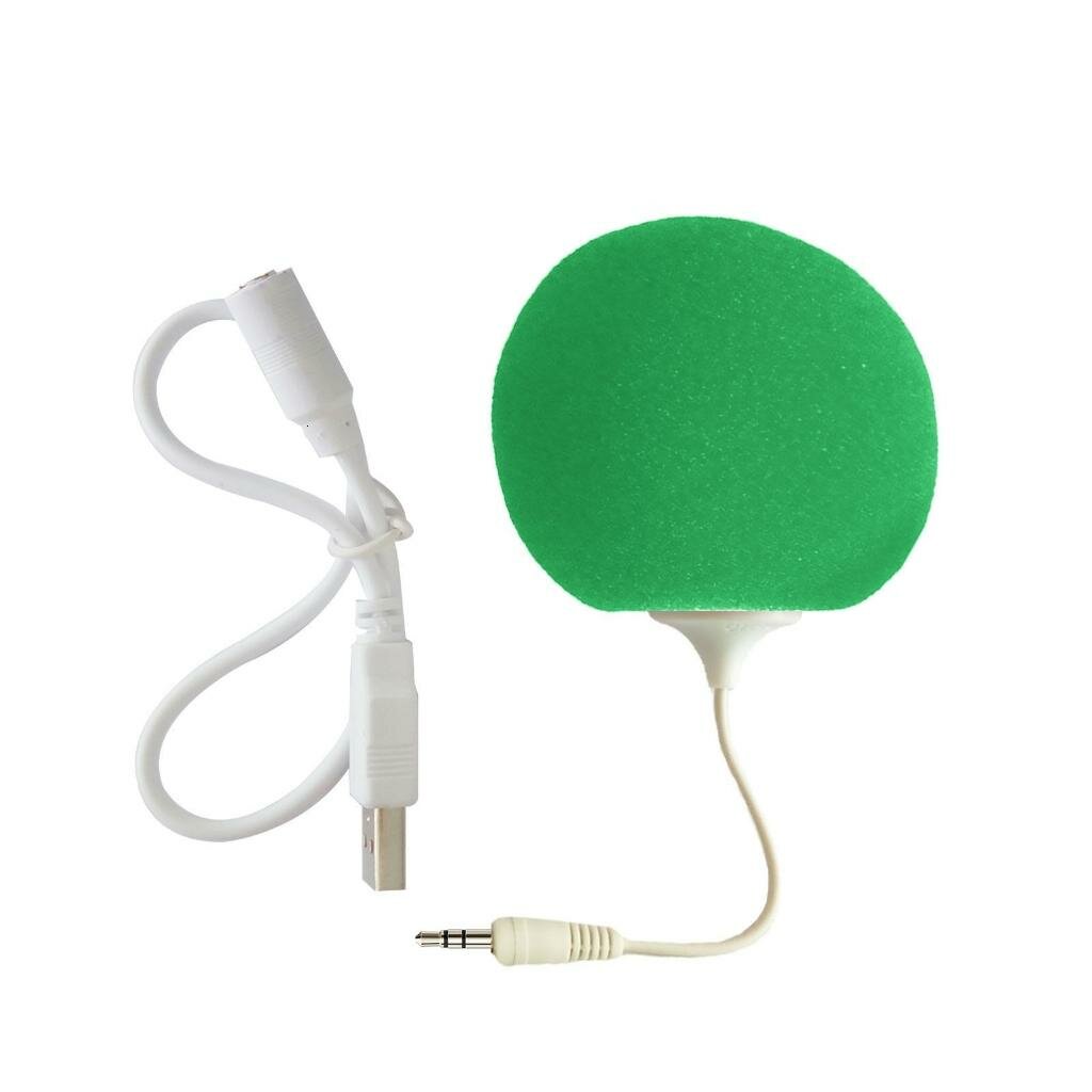 Портативная мини-колонка с USB и 3.5 мм jack, Зеленый