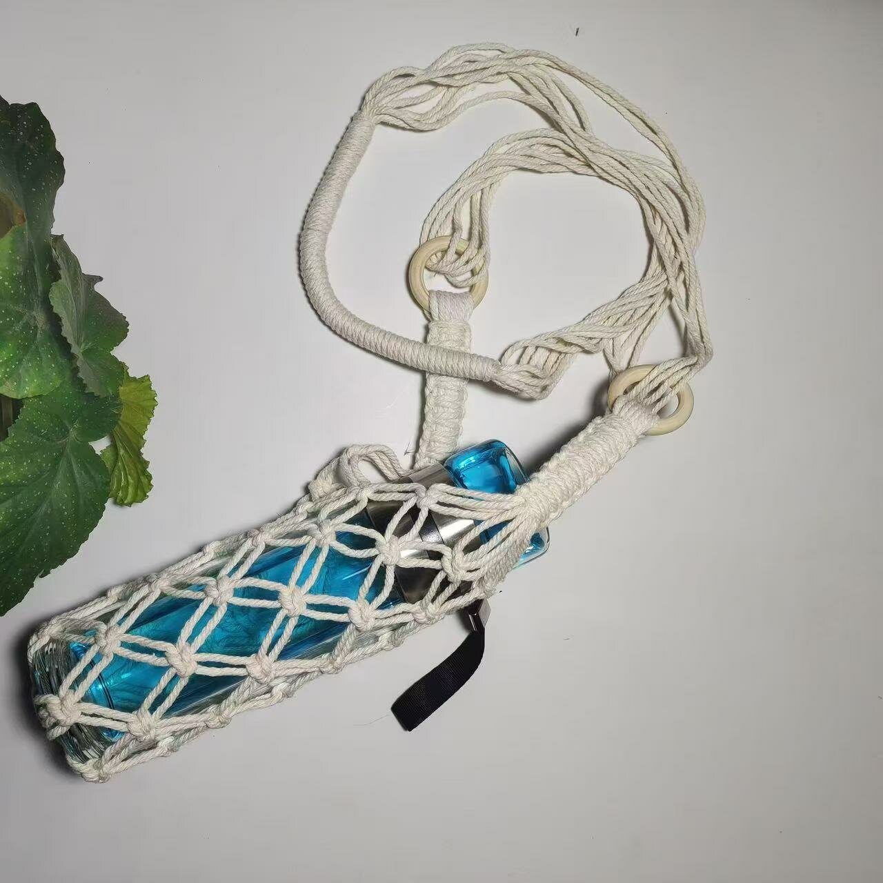 ✅Ручная работа, сумка для вина, DIY, хлопковая веревка, чехол для бутылки красного вина, сумка-сетка, защитник для стакана, подарочная сумка