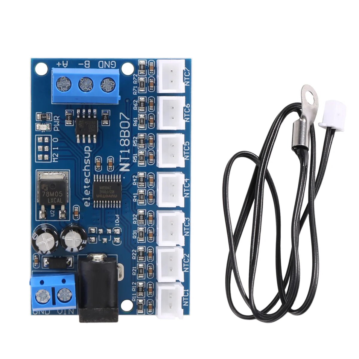 7-канальный датчик температуры RS485, измерение MODBUS RTU, безбумажный регистратор, ПЛК NT18B07-ABPS