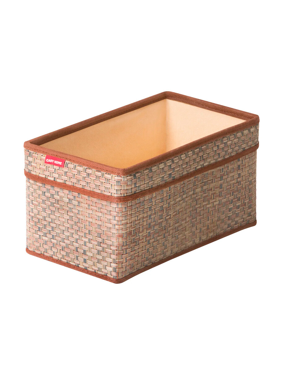 Корзина для хранения с ручками Casy Home светло-коричневая, 28x15x15см