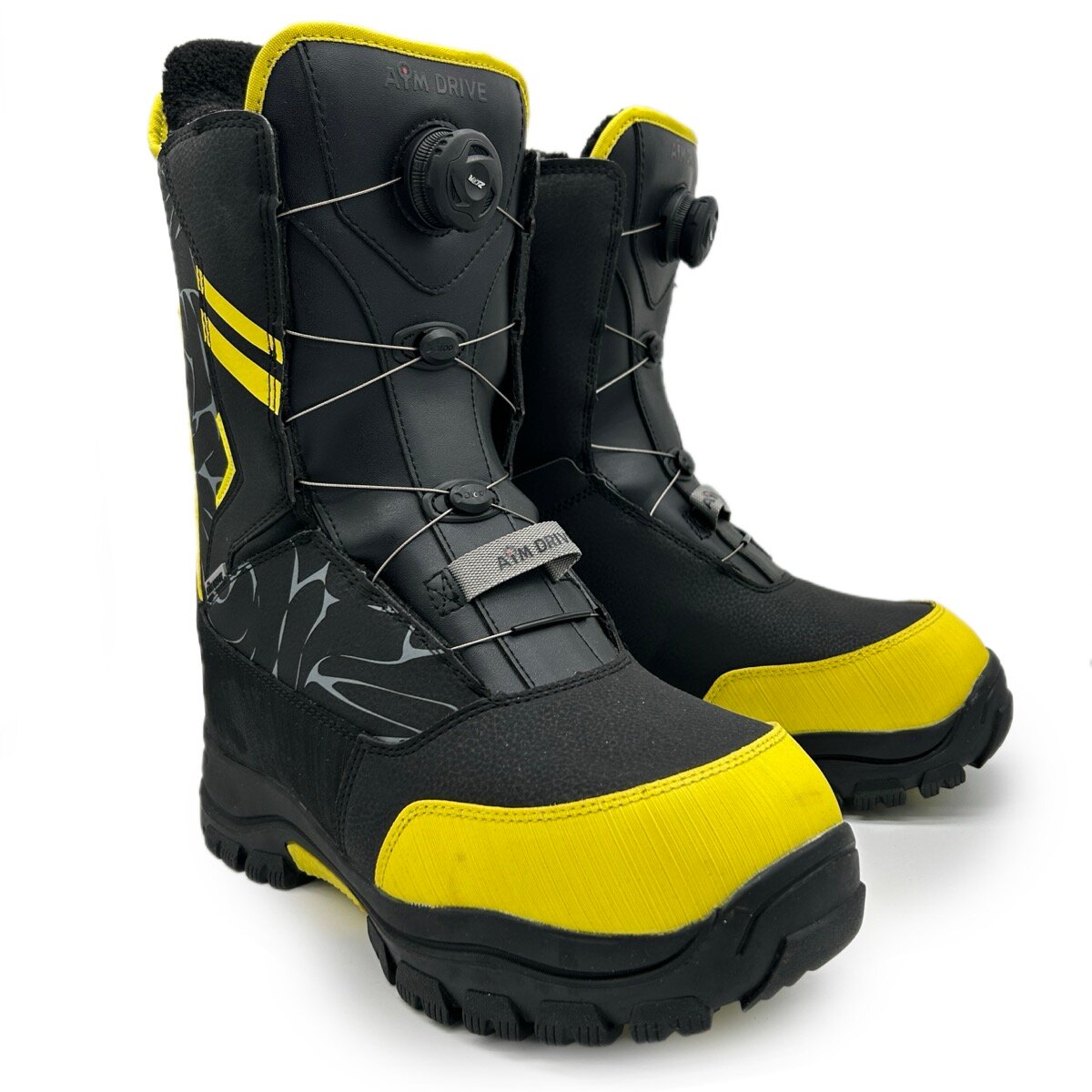 Ботинки снегоходные AIM DRIVE Yellow. 44. Черный-желтый