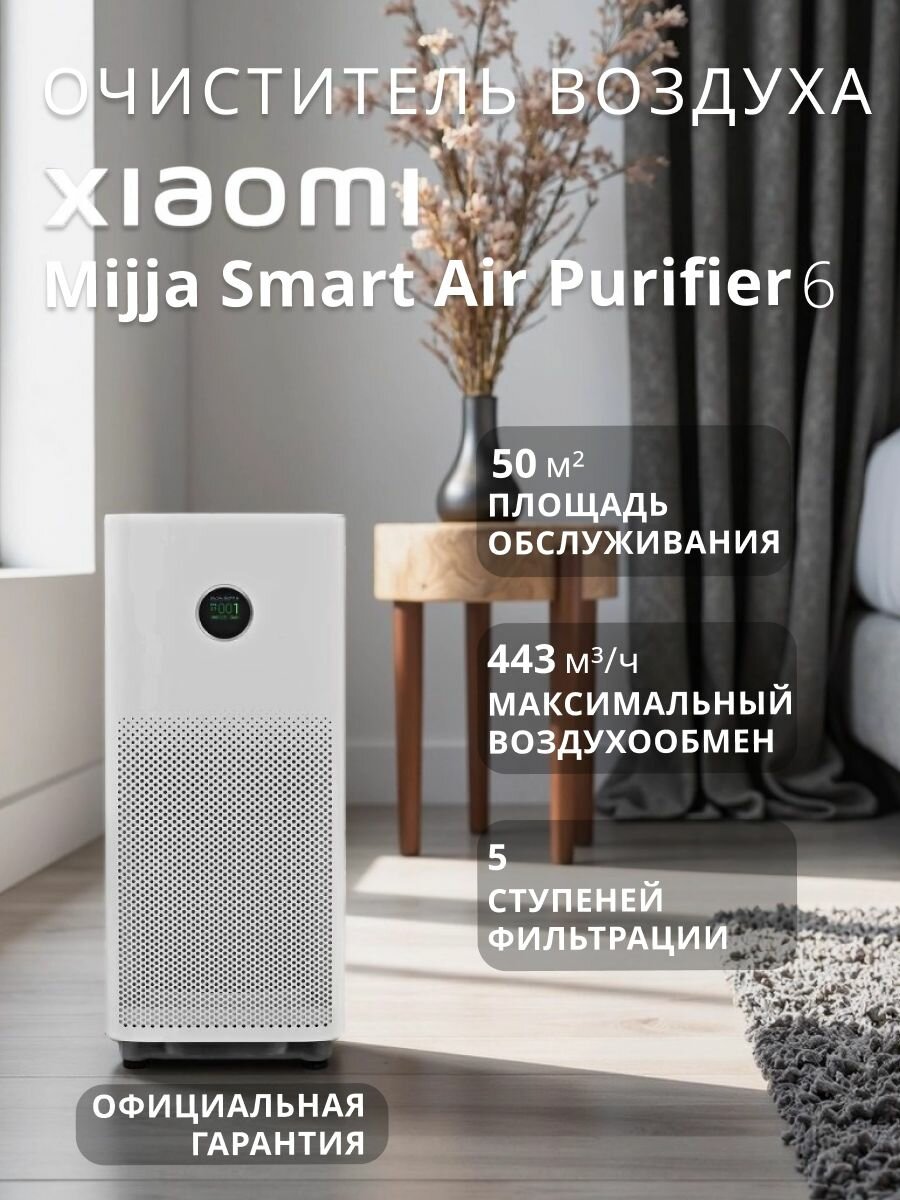Очиститель воздуха Xiaomi Mijja Smart Air Purifier 6 EU White