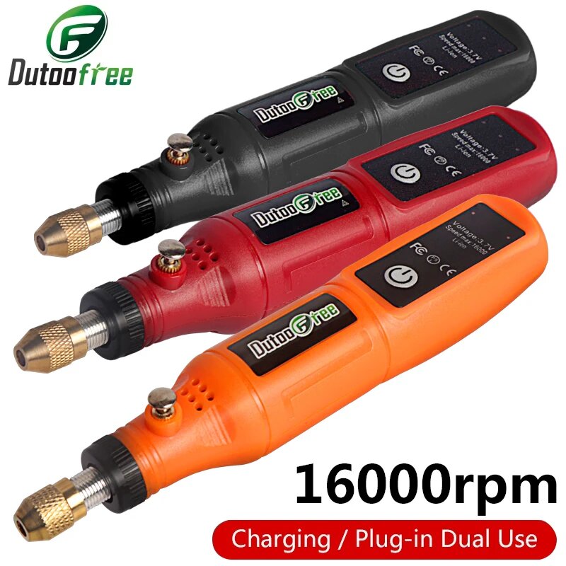 Дрель Dremel Dutoofree, 16000 об/мин, черная, 24 насадки