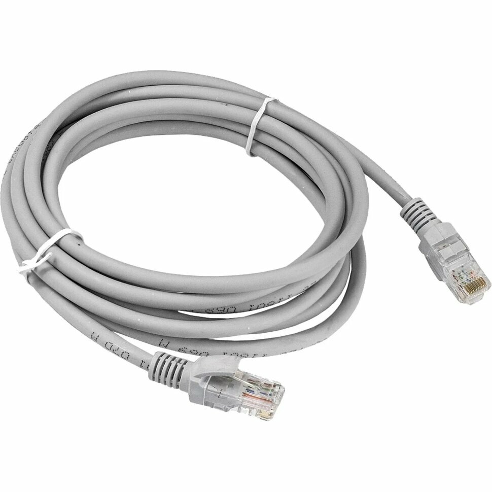 Патч-корд ExeGate UTP-RJ45-RJ45-5e-3M-LSZH-GY, cat.5e, 3м 