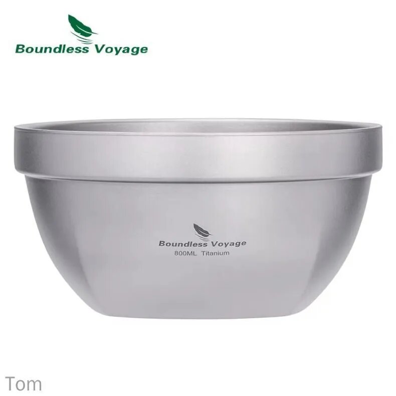 Boundless Voyage Титановая миска 500мл с двойными стенками Ультралёгкая, антискользящее дно для кемпинга, дома и походов